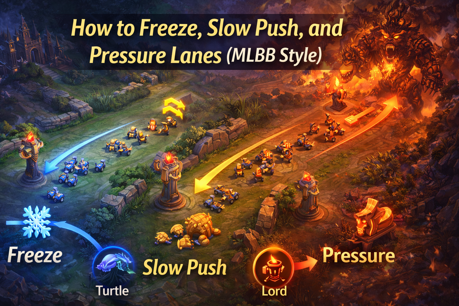 MLBB Wave Control: Freeze, Slow Push, Pressure